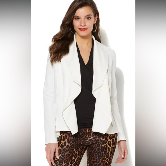 IMAN | Jackets & Coats | Iman Nwt Tan Global Chic Perfect Ponte Draped ...